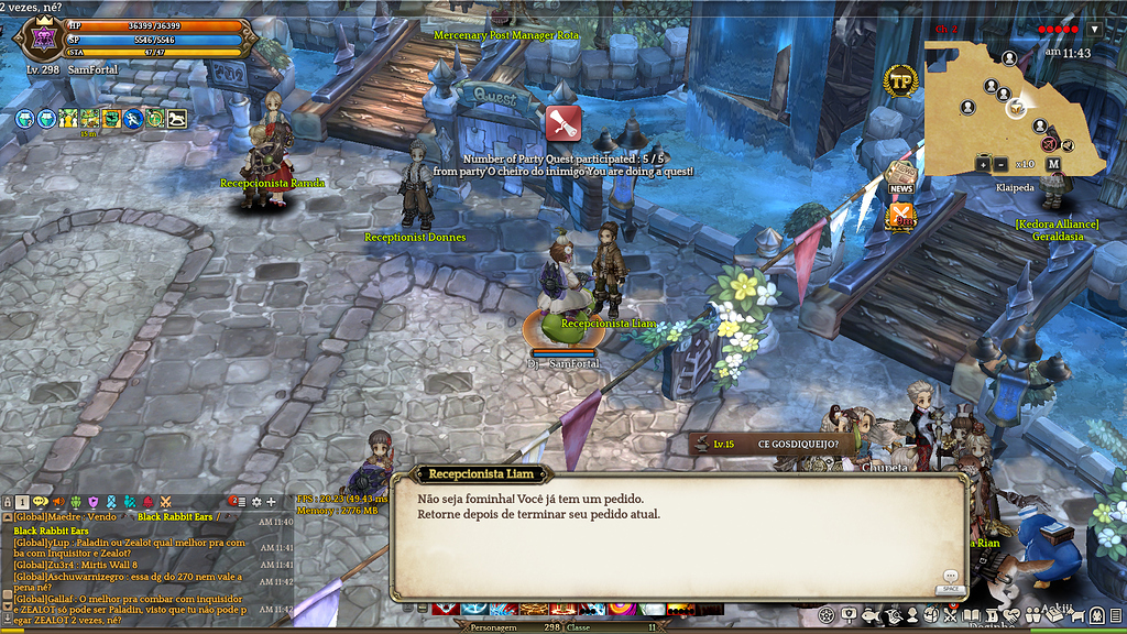 Daily quest "o cheiro do inimigo" is given but it's hidden - Game ...